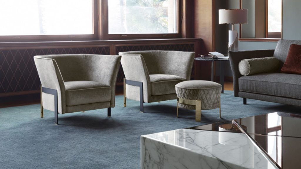 Luxury armchair with metal frame Cosmo | Opera Contemporary