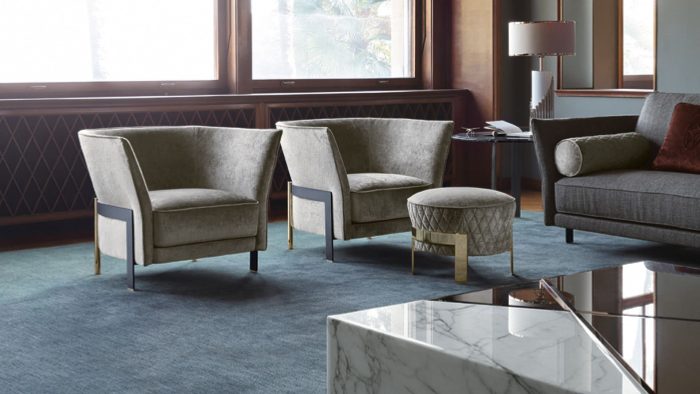 Luxury armchair with metal frame Cosmo | Opera Contemporary