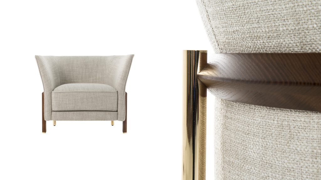 Armchair with wooden frame New Cosmo | Opera Contemporary