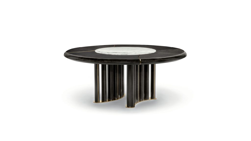 Round table with metal inserts Oliver | Opera Contemporary