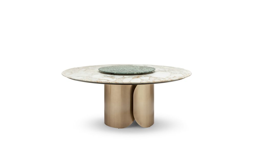 Round table with metal base Oscar | Opera Contemporary