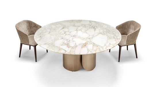 Round table with metal base Oscar | Opera Contemporary