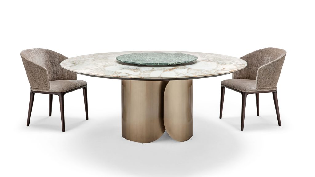 Round table with metal base Oscar | Opera Contemporary