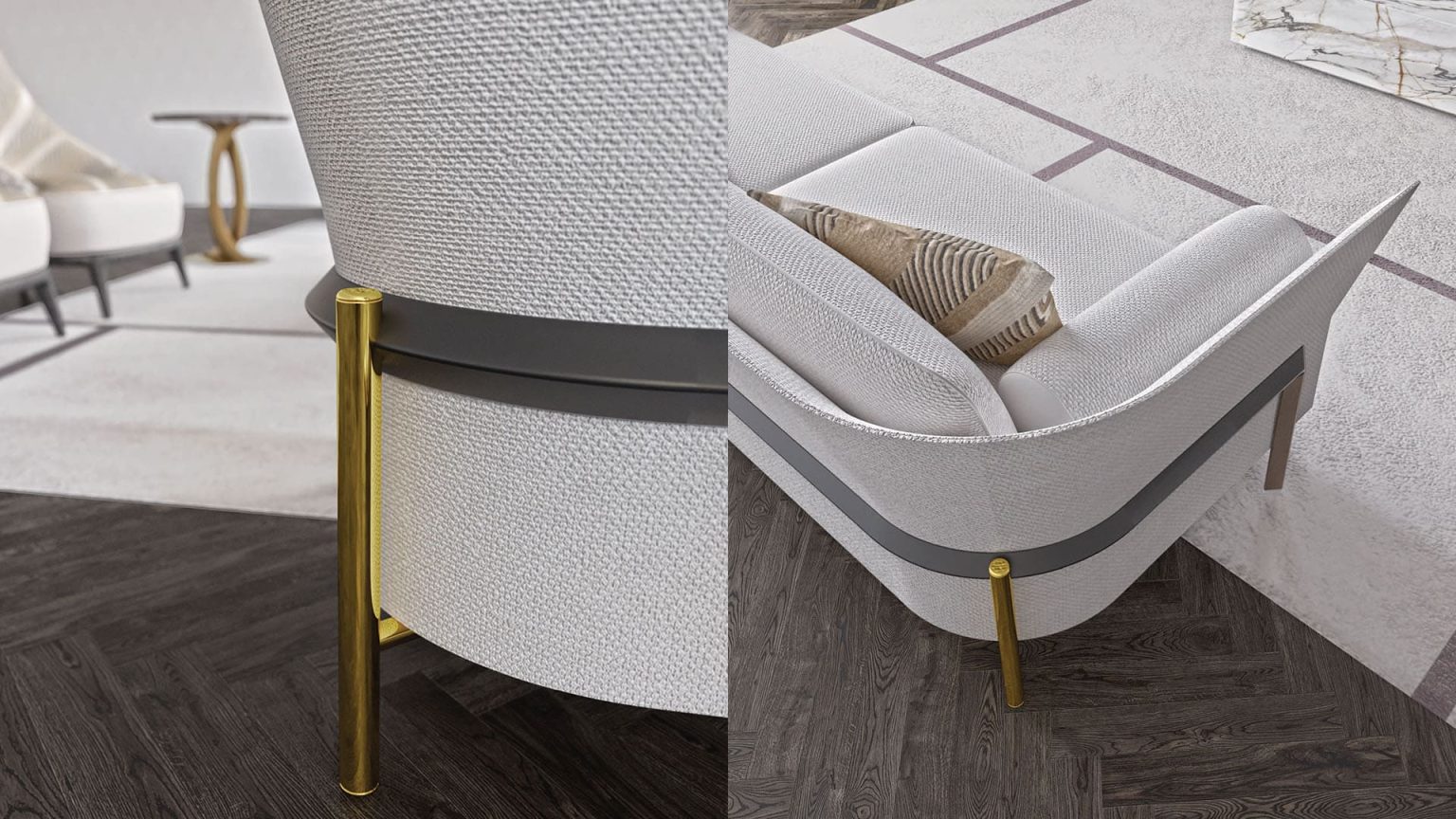 Sectional sofa wooden frame New Cosmo | Opera Contemporary